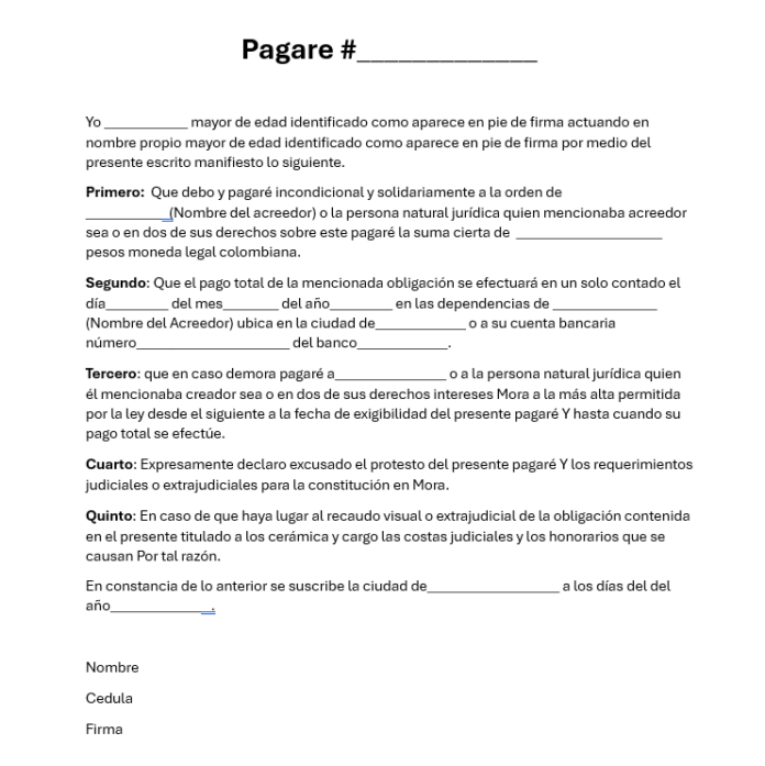 Guía Esencial sobre Títulos Valores en Blanco - Pagares en blanco